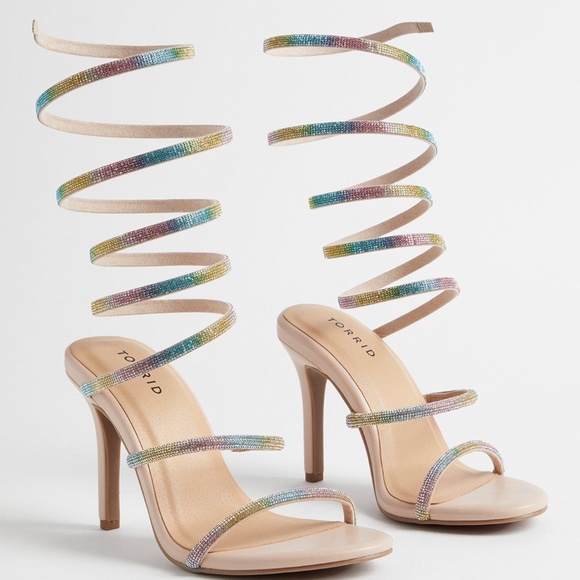 torrid | Shoes | Torrid High Heel Shoes 8 Ww Rainbow Rainbow Rhinestone ...